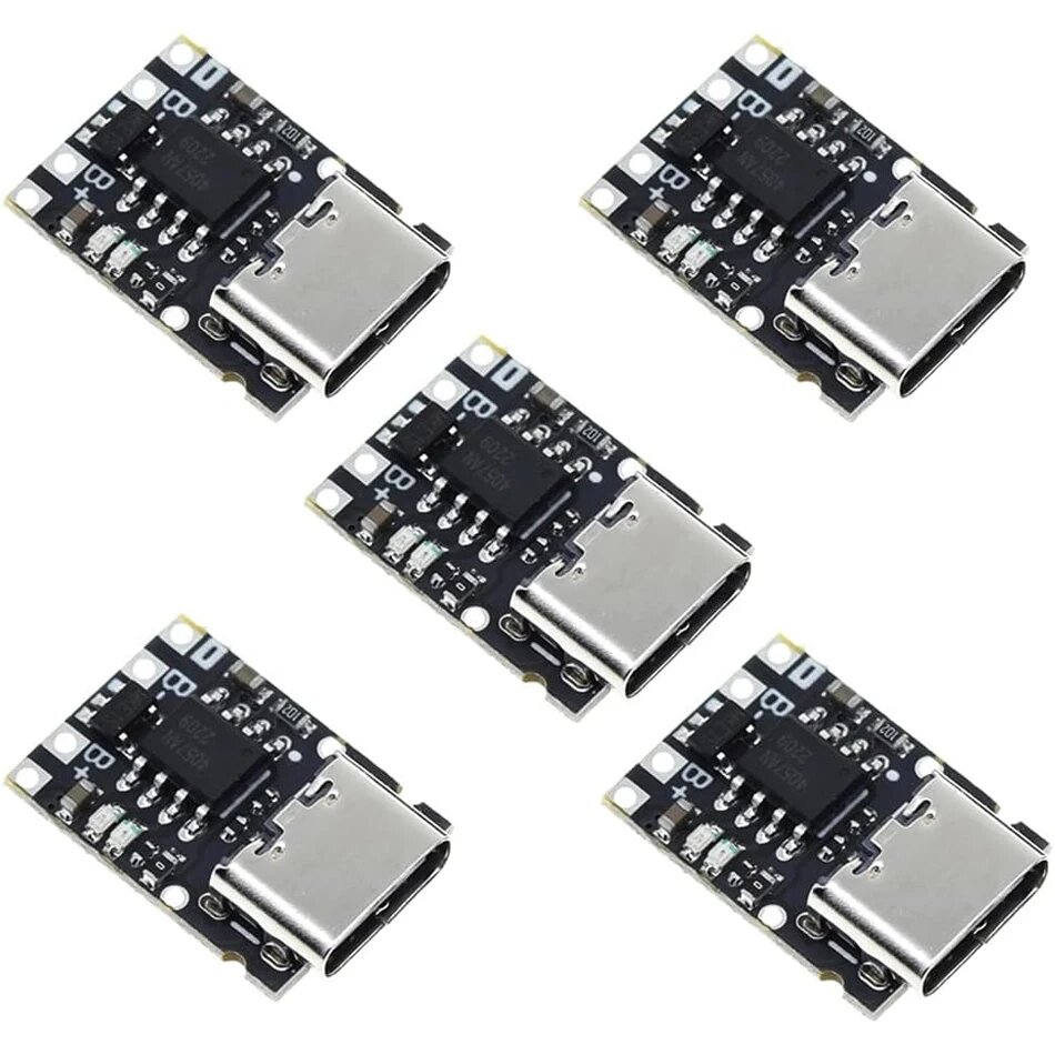 Платы зарядки и разрядки литиевых аккумуляторов TP4057 Type-C 5PCs