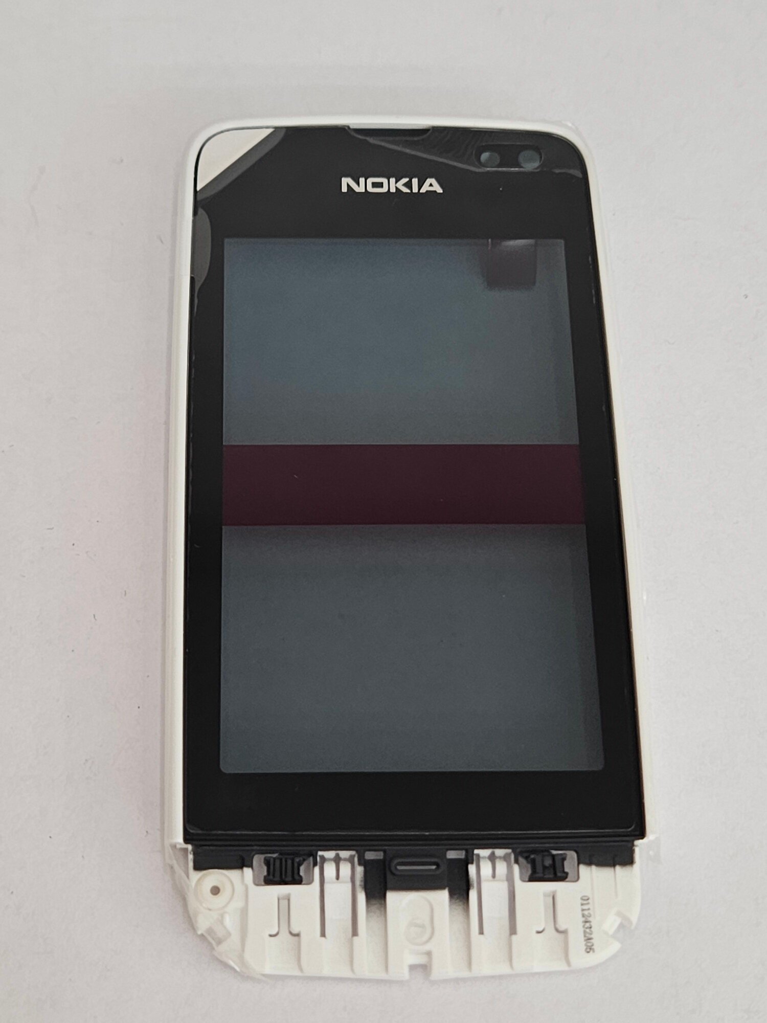 Передняя сенсорная панель для Nokia Asha 311 в сборе с динамиком (цвет - sand white) orig, p/n: 0258305