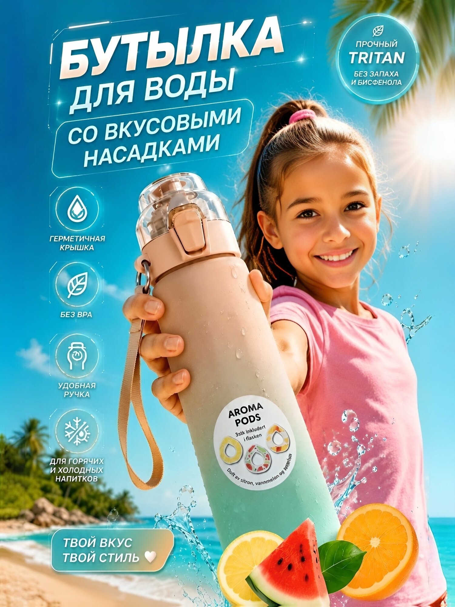 Бутылка для воды со вкусами