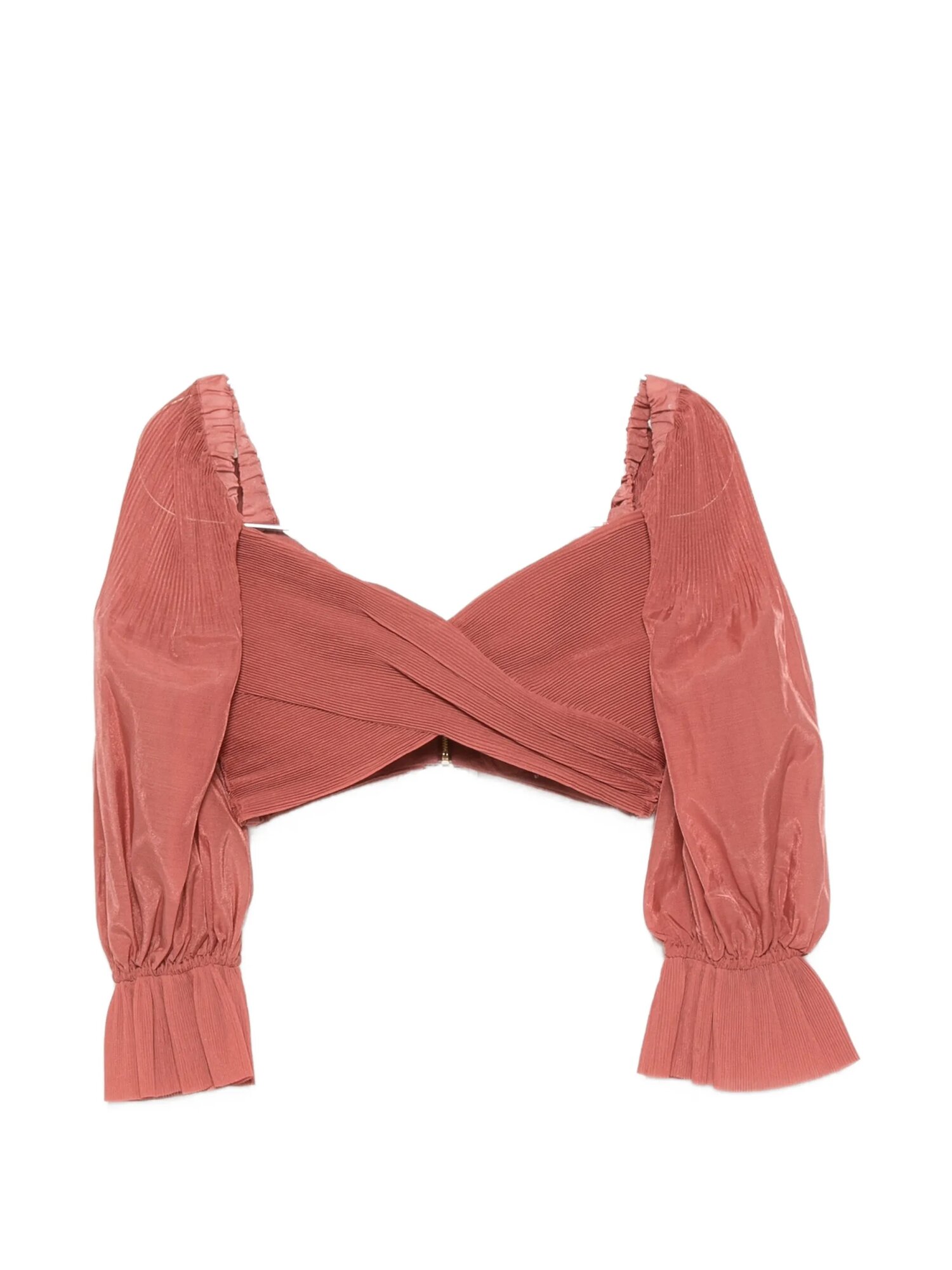 Топ Pleated puff-sleeve top