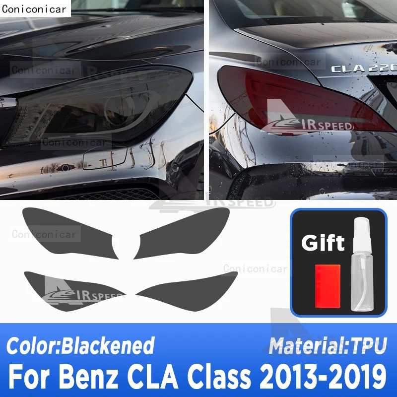 Защитная пленка для фар автомобиля, черная, антицарапинная, из ТПУ, Mercedes Benz CLA Class 2013-2023, аксессуары.