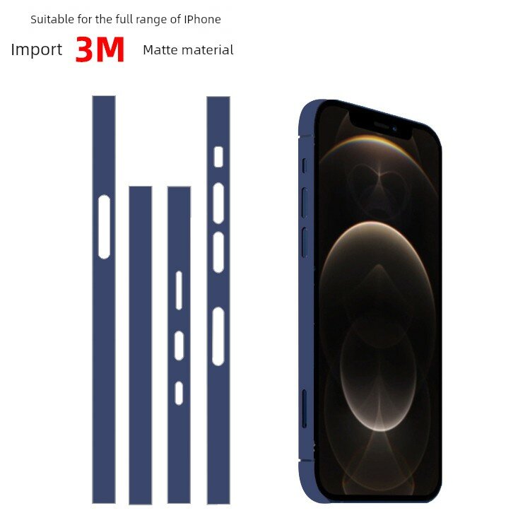 Наклейка на края iPhone 12 — матовая защитная пленка, темно-синий для iPhone 12