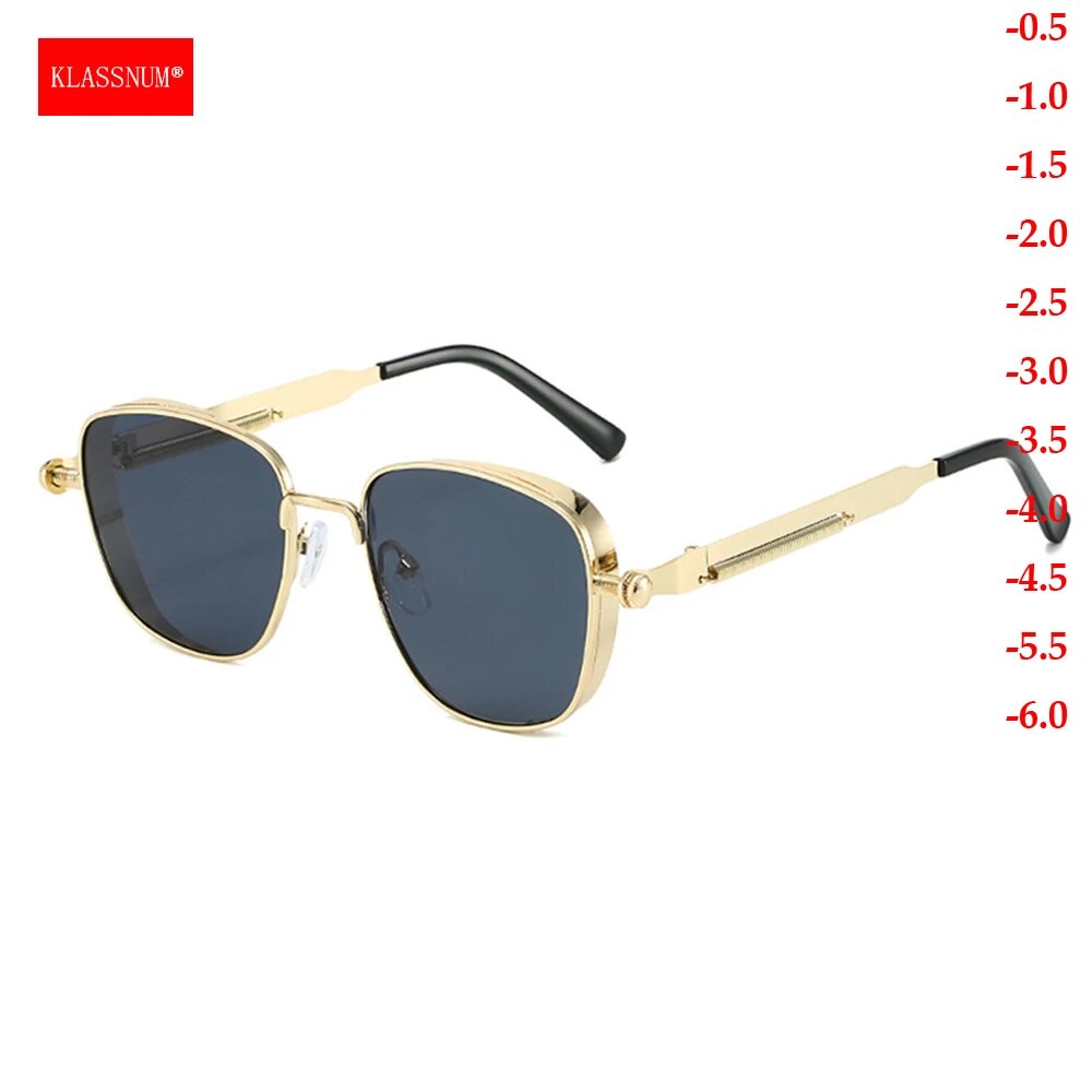 KLASSNUM Steampunk SquareMinus очки Gold balck, -200 — фото 1