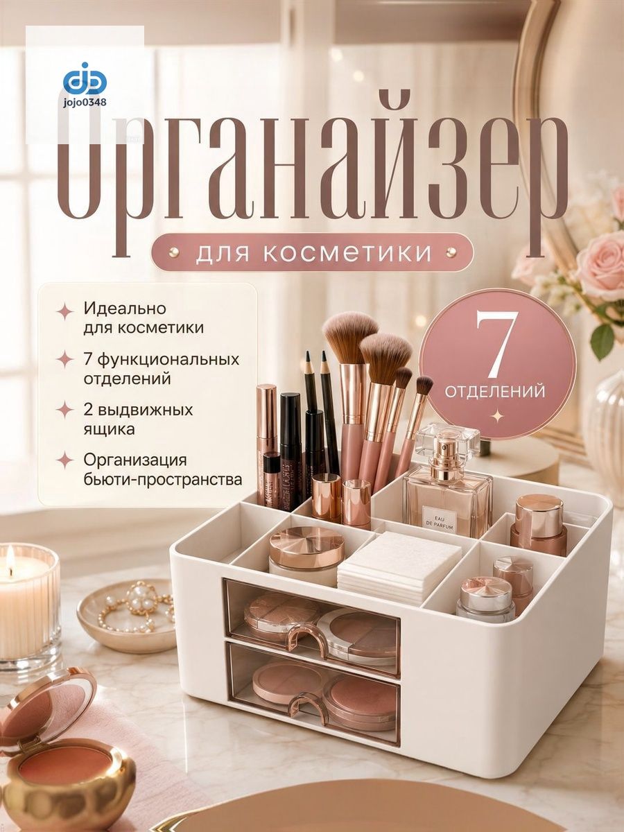 Органайзер для косметики, настольный / подставка для канцелярии, контейнер для мелочей 2 яруса 7 секций косметический органайзер двухъярусный контейнер для мелочей