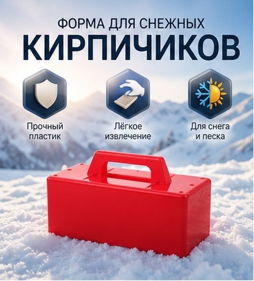 Пластиковый красный снегородочный кирпич для детей для лепки снега и песка