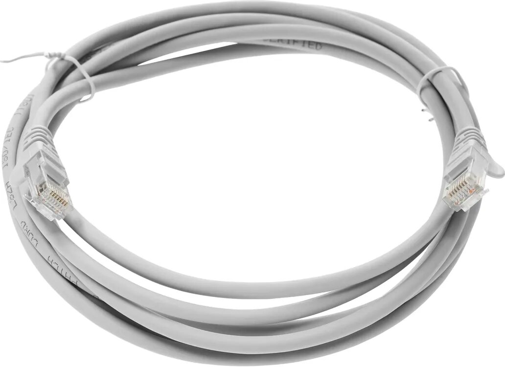 Патч-корд LanMaster вилка RJ-45, вилка RJ-45, кат.5E, LSZH, 3м, серый