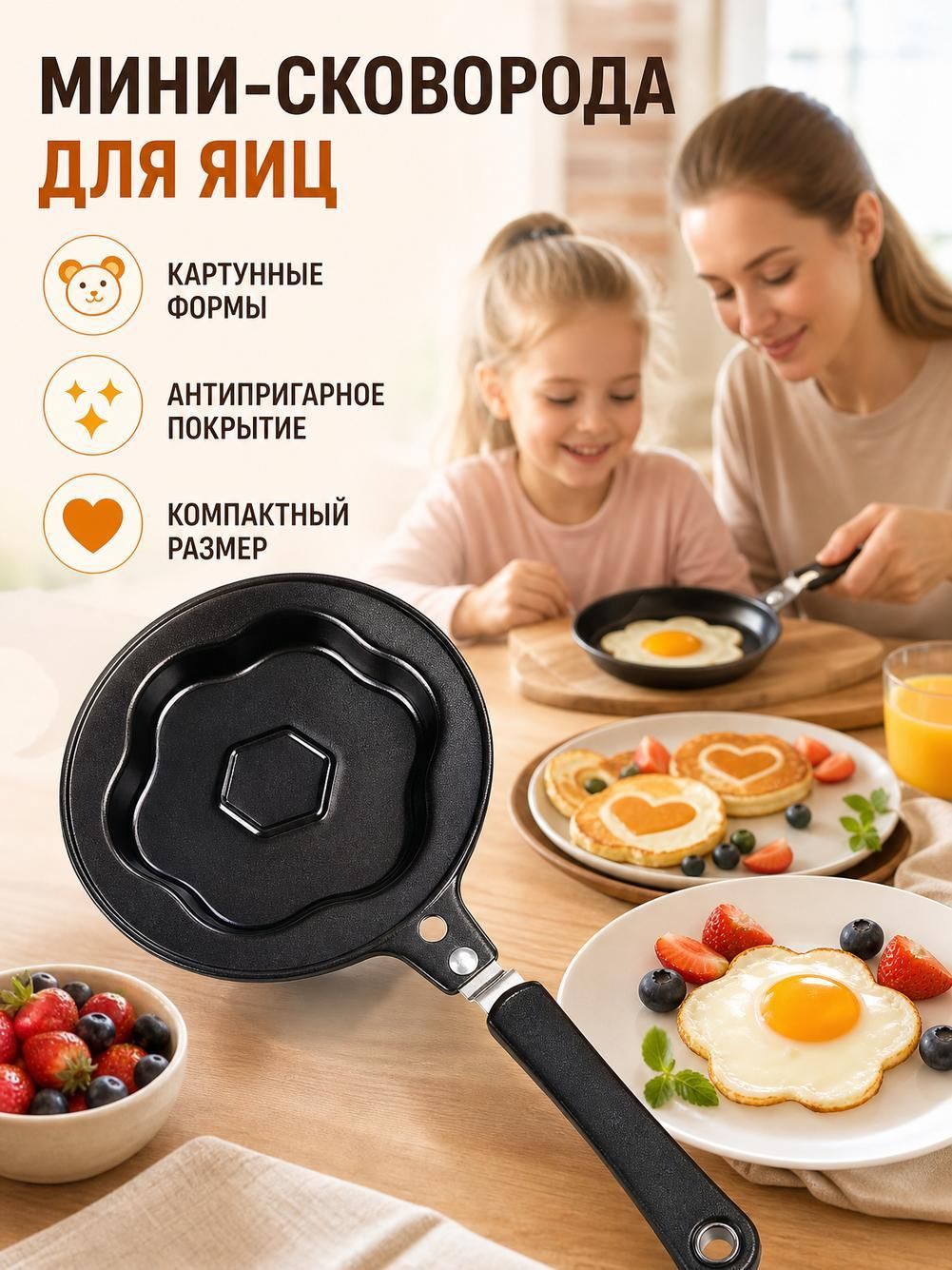 Форма для яиц в виде цветка сливы с антипригарным покрытием