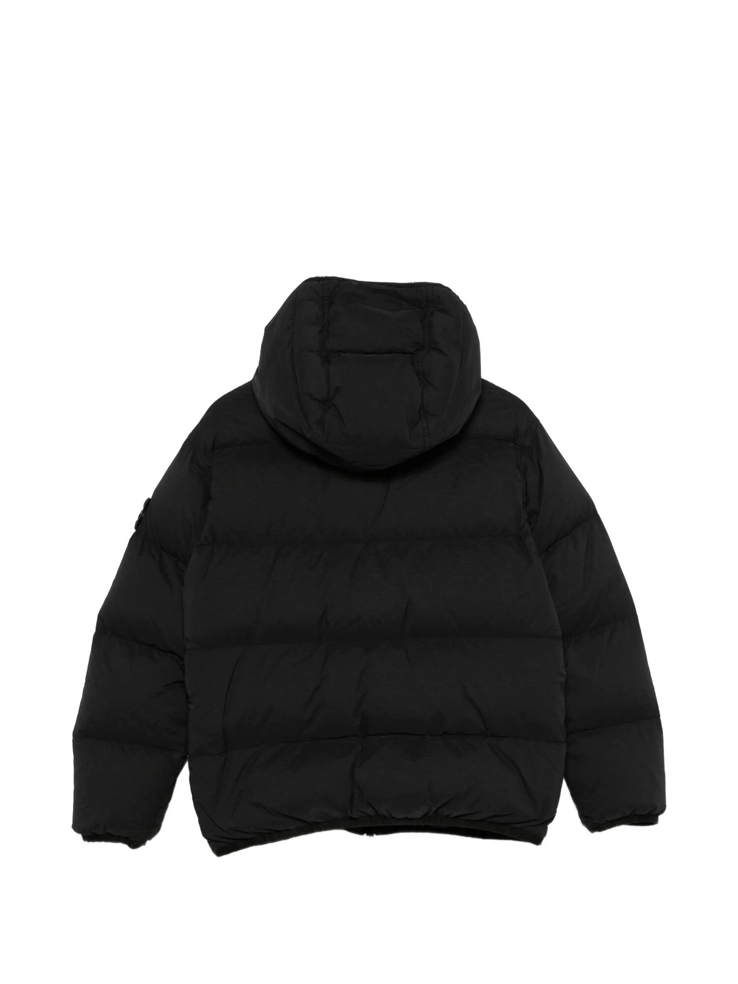 Пальто Stone Island Hooded zip-up coat, размер 170, черный — фото 1