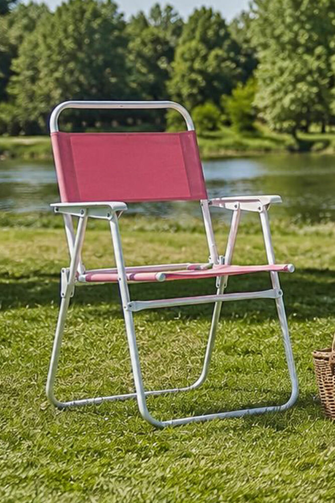 Складное пляжное кресло Люкс-комфорт, полиэстер 600D, металл, розовое, 50х54х79 см, Купман Интернешнл (Koopman.