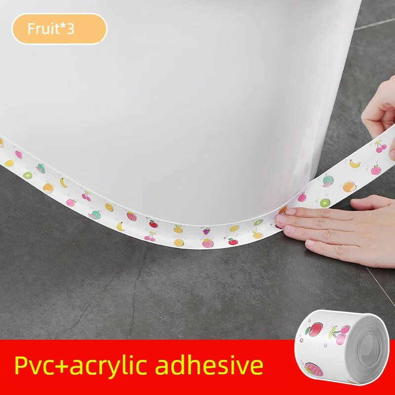 3 рулона кухонная затирка 1.5м x 3.8см фруктовый узор для ванной раковины углов стен водонепроницаемая
