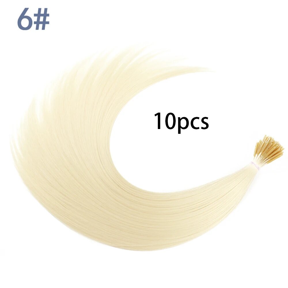 Синтетические пряди I-Tip, цвет 6, 16 дюймов