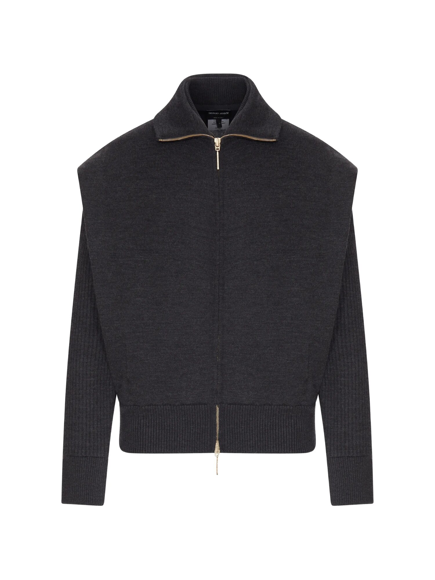 Куртка GIORGIO ARMANI Wool zip-up jacket, размер 40, серый