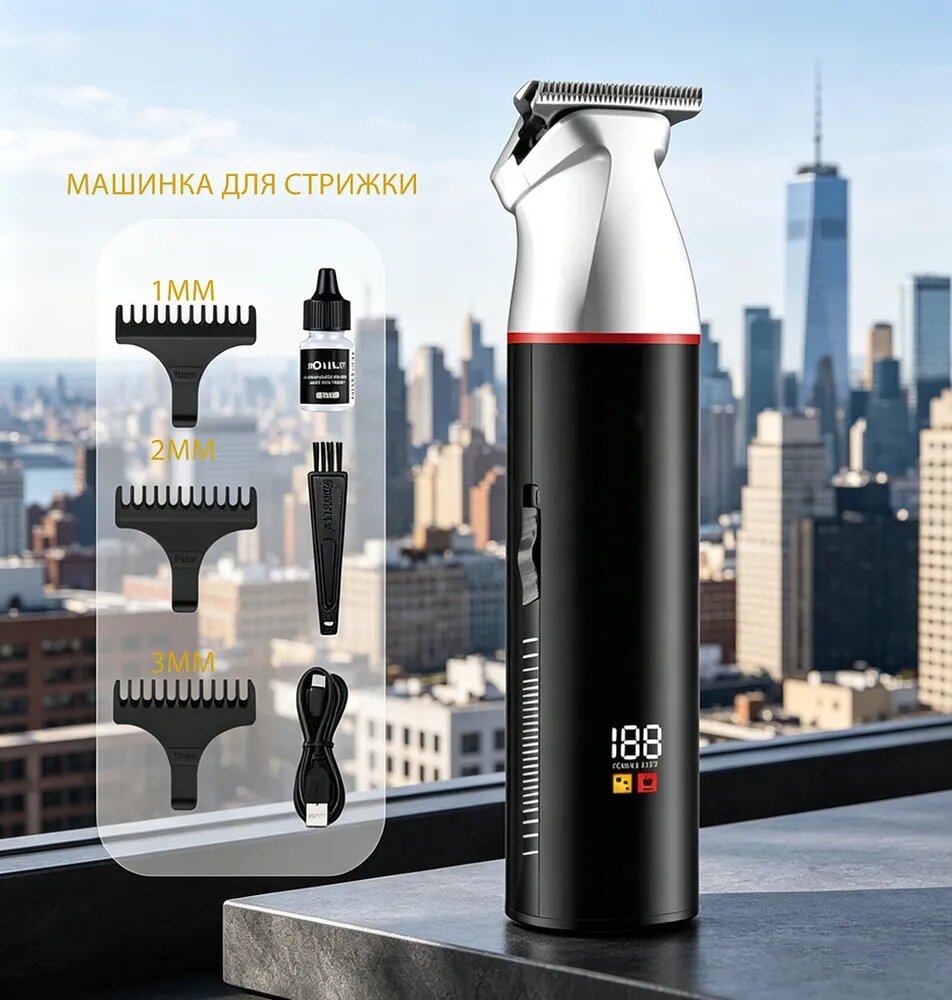 Машинка для стрижки 019cf9e6a34177d98a4c88b24ab51cbe, черный, серебристый
