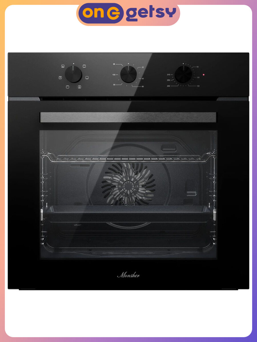 Электрический духовой шкаф Monsher MOE 6023 Static T Noir, 59.5 см, 78 л, 6 режимов, конвекция, черный