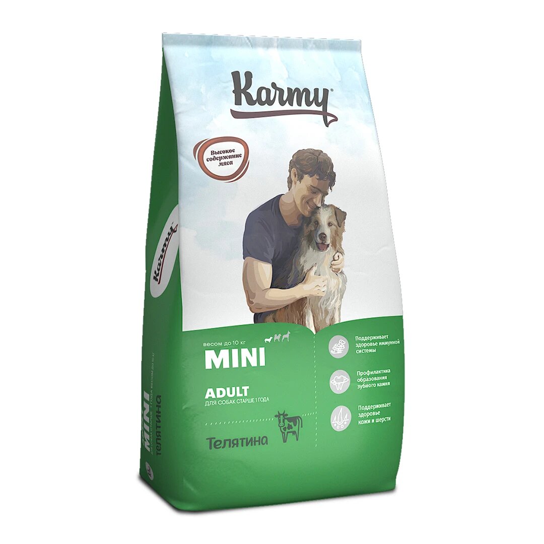 Корм сухой Карми Mini Adult для собак мелких пород Телятина 10кг 16%