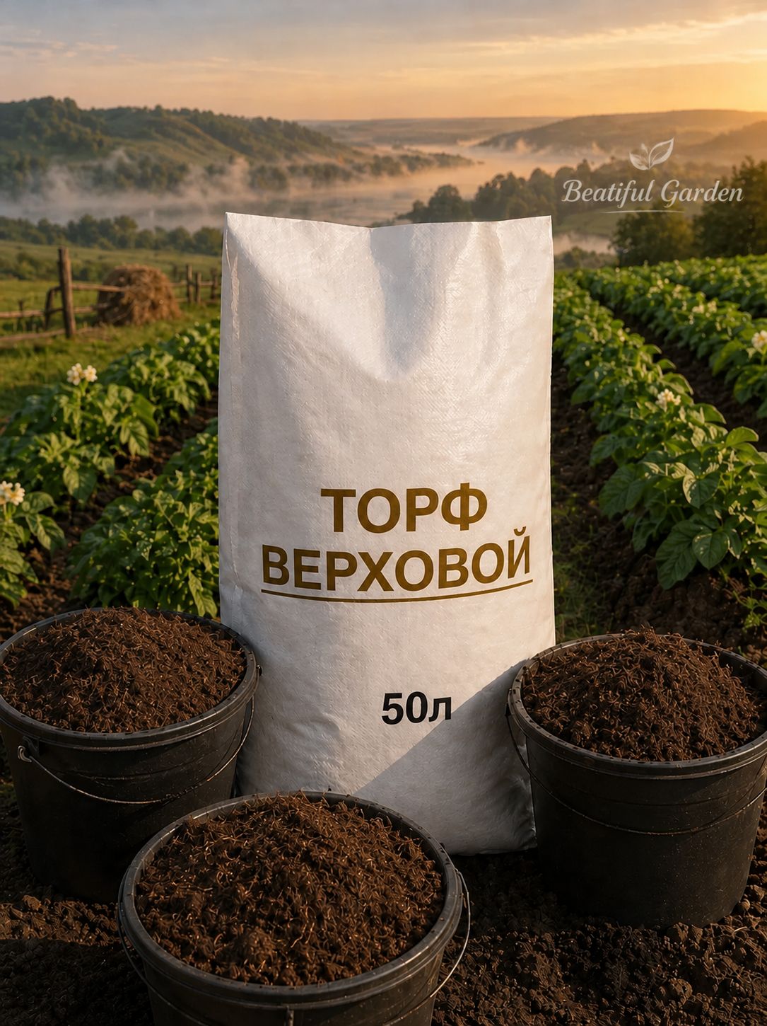Торф верховой для растений 50 литров
