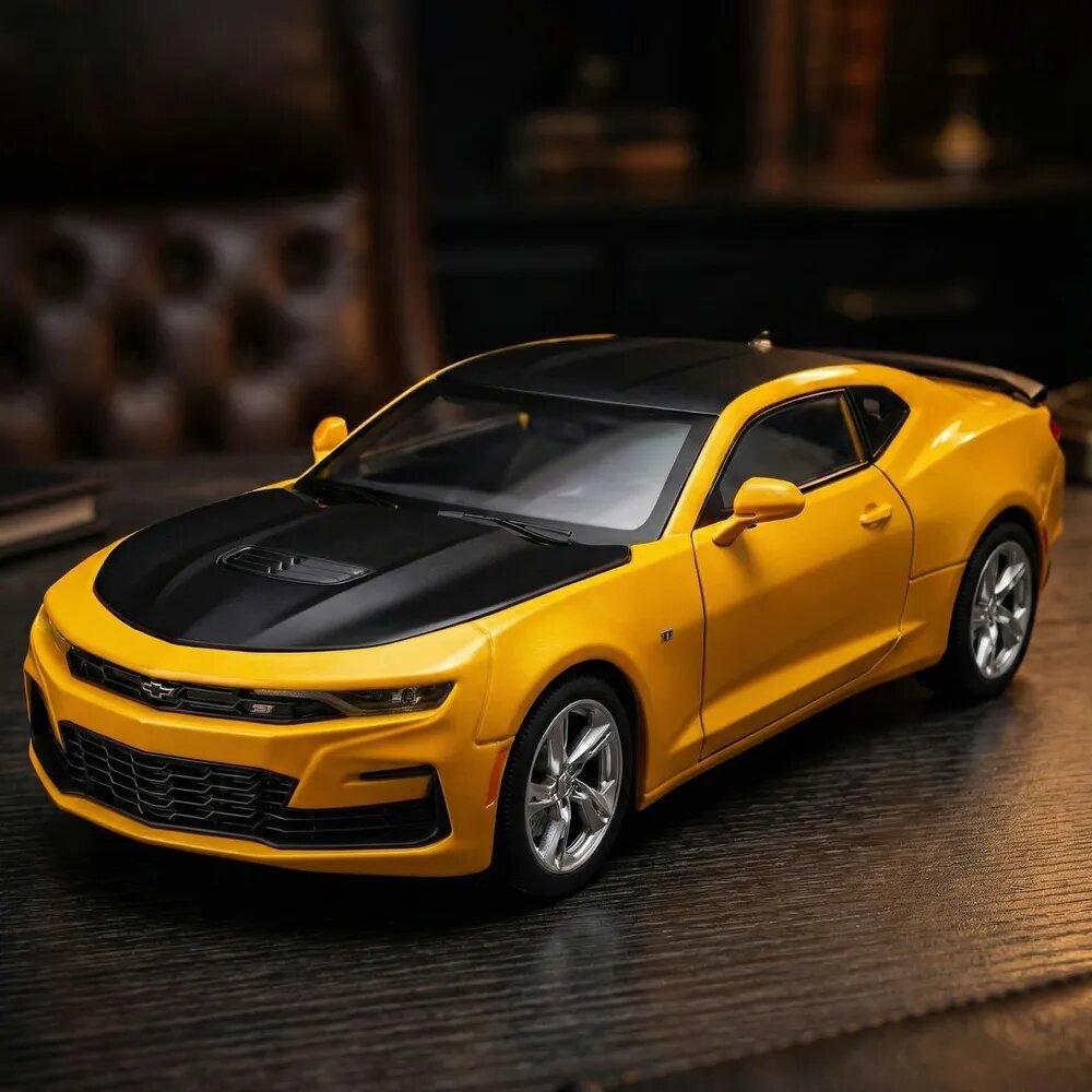 Металлические литые модели автомобилей 1:18 Chevrolet Camaro RS суперкар, Коллекционные предметы, Настольные декоративные украшения, Детские игрушки для автомобилей