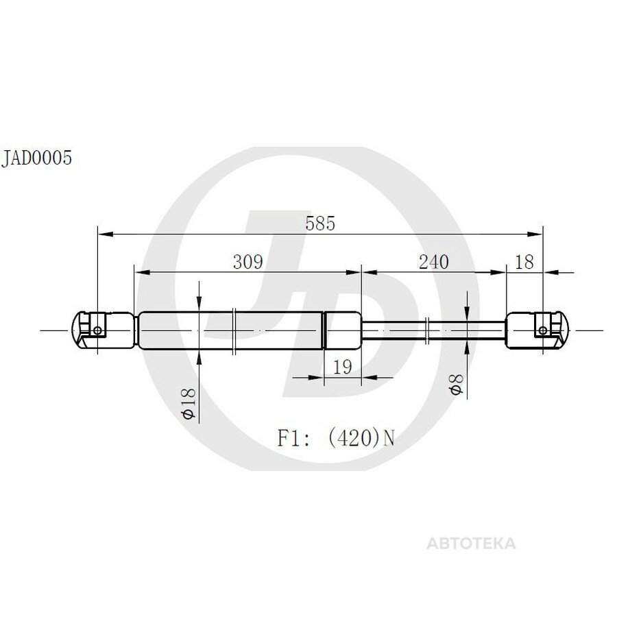 Газовый упор JUST DRIVE JAD0005 FO Focus (DAW_) Estate 04-;