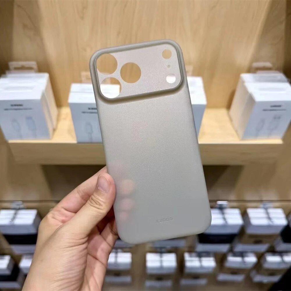 Ультратонкий матовый чехол KZDOO 0.3 мм для iPhone 17 iPhone17 Про Макс, Серебряный, Titanium Gray