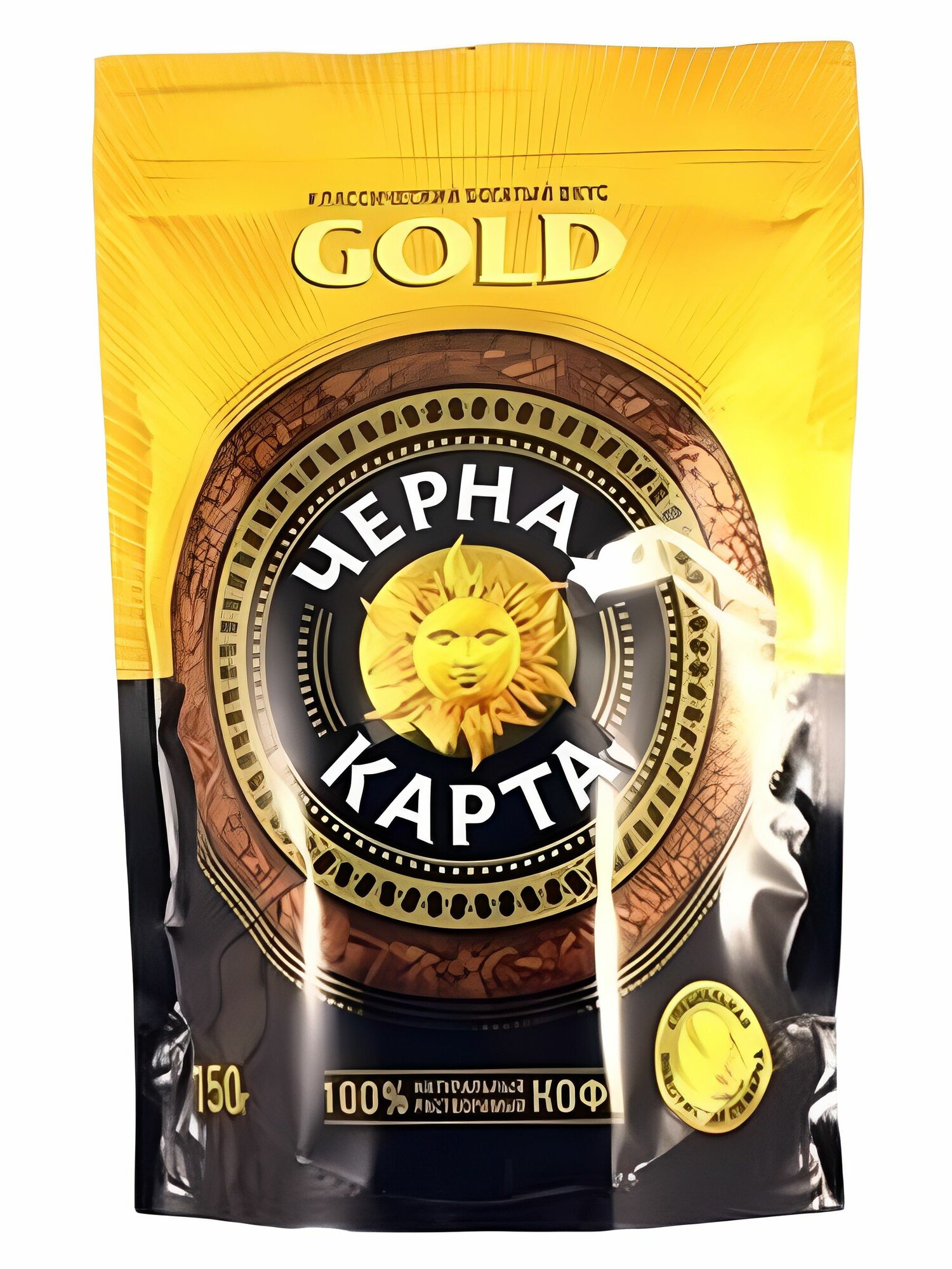 Кофе Растворимый Черная карта Голд пакет 150 грамм