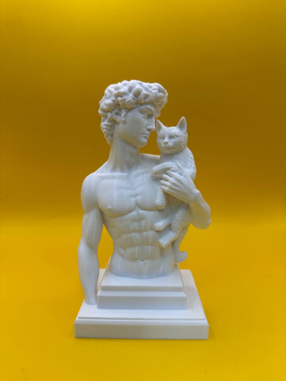 Скульптура Давида с котом