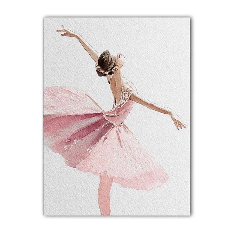 Настенный постер билибили Балерина розового цвета 02, 30x40cm Unframed