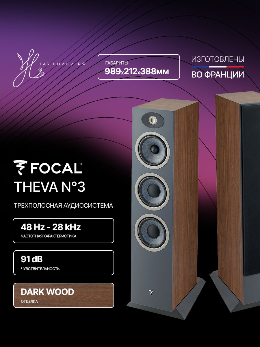 Напольная АС Focal Theva №3 Dark Wood