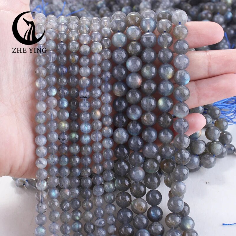 Zhe Ying 7A Натуральный Радужный Лунный Камень Бусины 6-10 мм