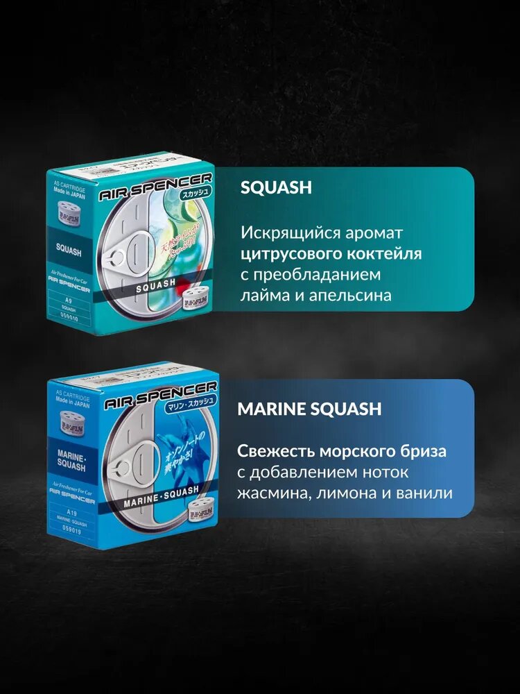 Набор меловых ароматизаторов в машину из двух штук EIKOSHA Spirit Refill Exclusive (A-9, A-19) Япония, оригинал, автомобильный парфюм