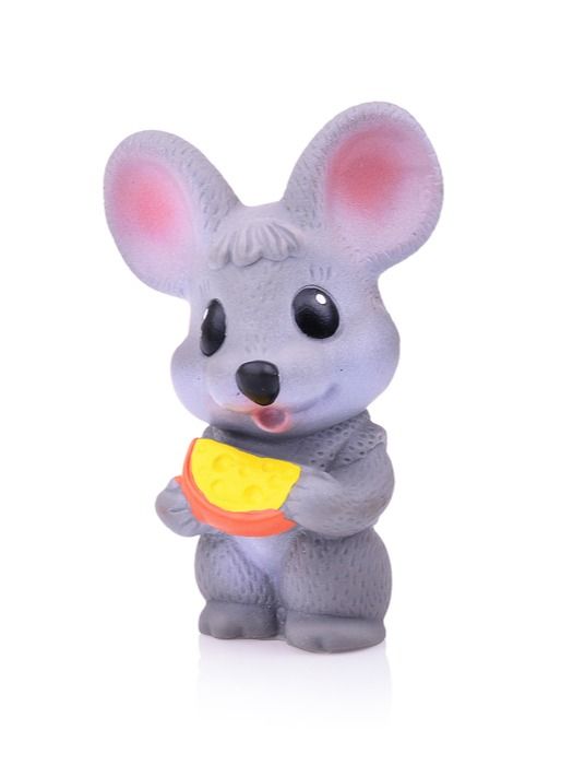 Резиновая игрушка для купания малышей Мышонок с сыром, Огонек