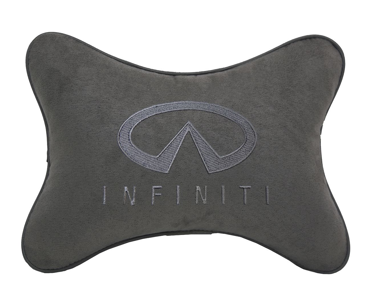 Подушка на подголовник автомобильная темно-серая алькантара INFINITI