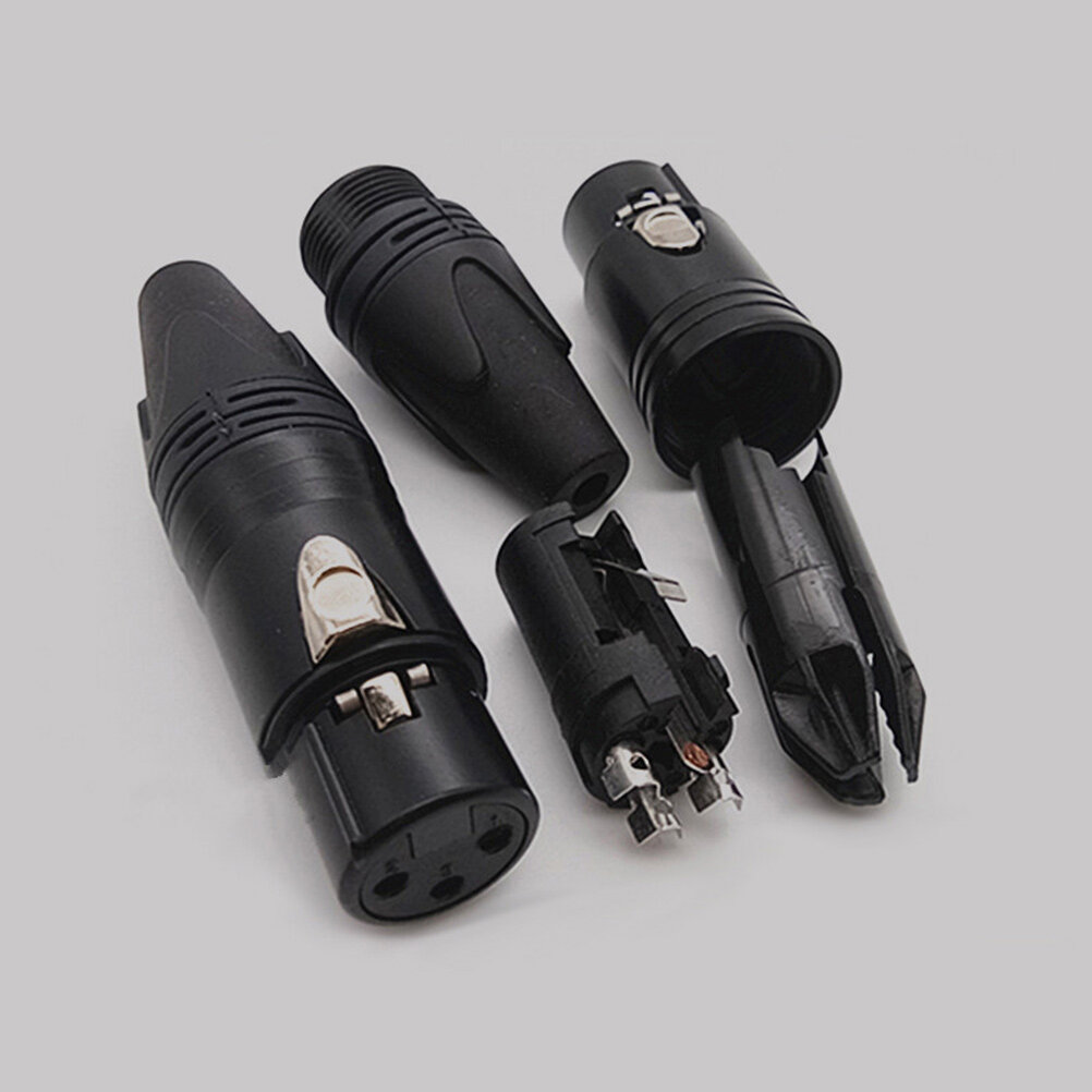 2 ШТ Соединитель XLR Женский Разъем Микрофонного Кабеля 3 Пина Корпус Из Надежного АБС Пластика Размер 0.6X2.8CM