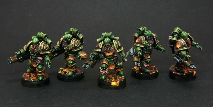 Salamanders Pyroclast Squad. С подставками. Warhammer 40.000