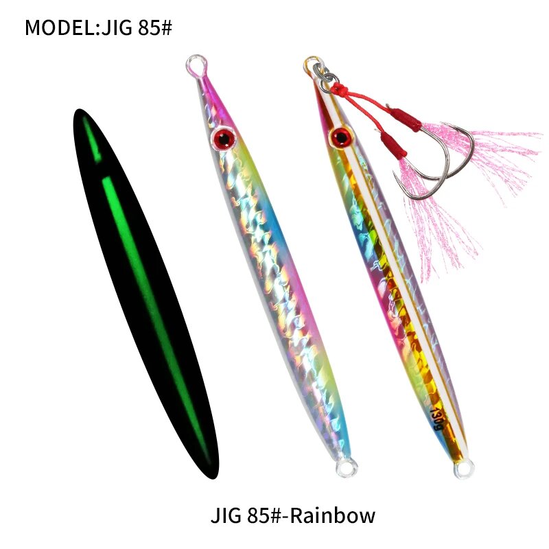 TEASER J85 100-200г Светящийся Крючок для Джиговой Ловля 170g, JIG85H-rainbow