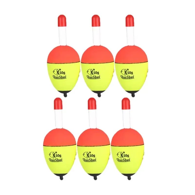 Светящиеся поплавки EVA для ночной рыбалки 3/6/9 шт. 6pcs 50g