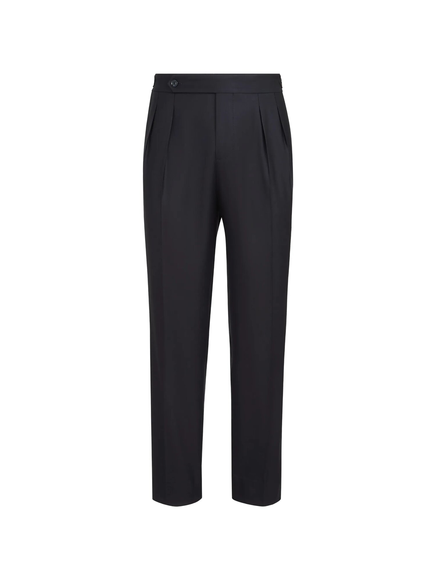 Брюки Virgin wool and silk lightweight twill tuxedo trousers with double pleats and waist tabs