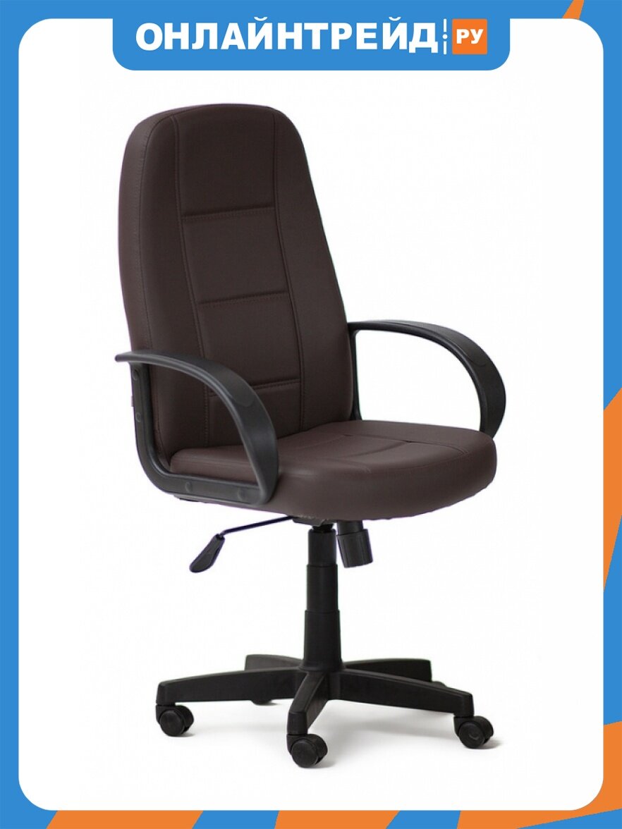 Кресло руководителя Tetchair СН747 кож/зам, коричневый, 36-36
