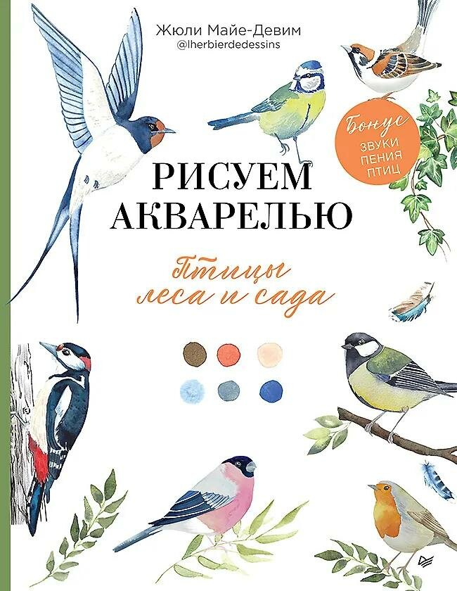 Рисуем акварелью: птицы леса и сада