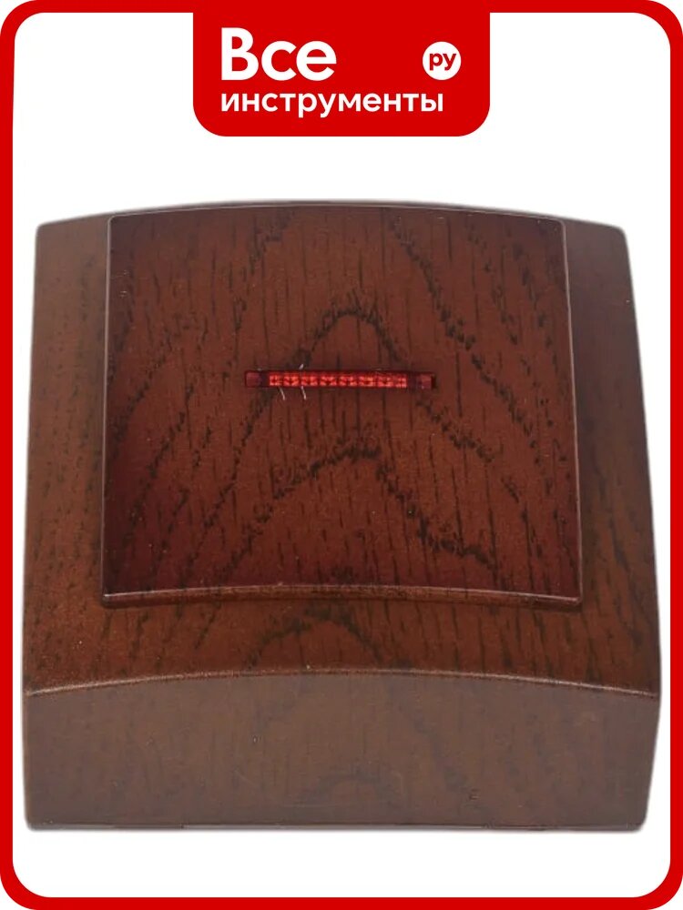 Выключатель NILSON 1ОП с подсветкой орех Themis wood 26271002