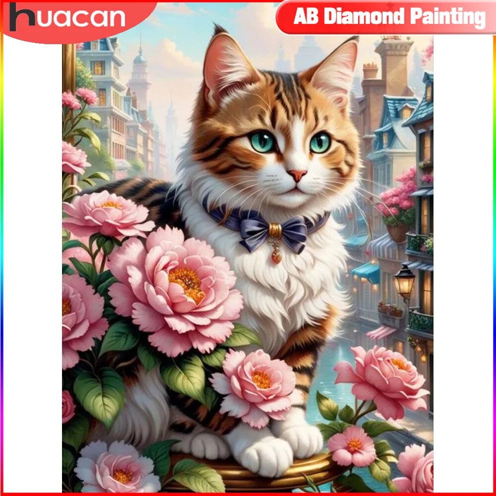Алмазная картина Хуакан Кошка Full Round 30x40cm
