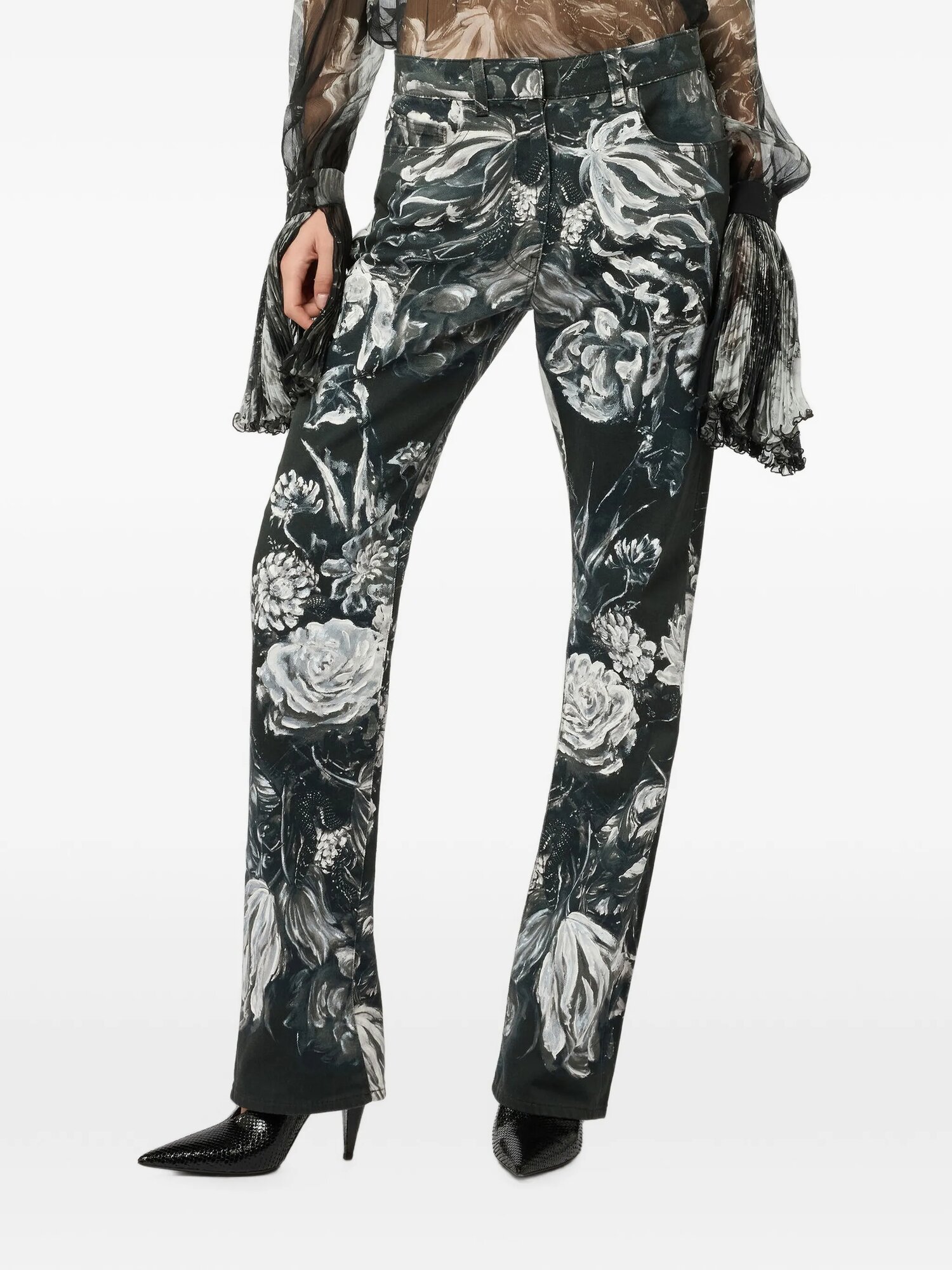 Джинсы Floral-print jeans 