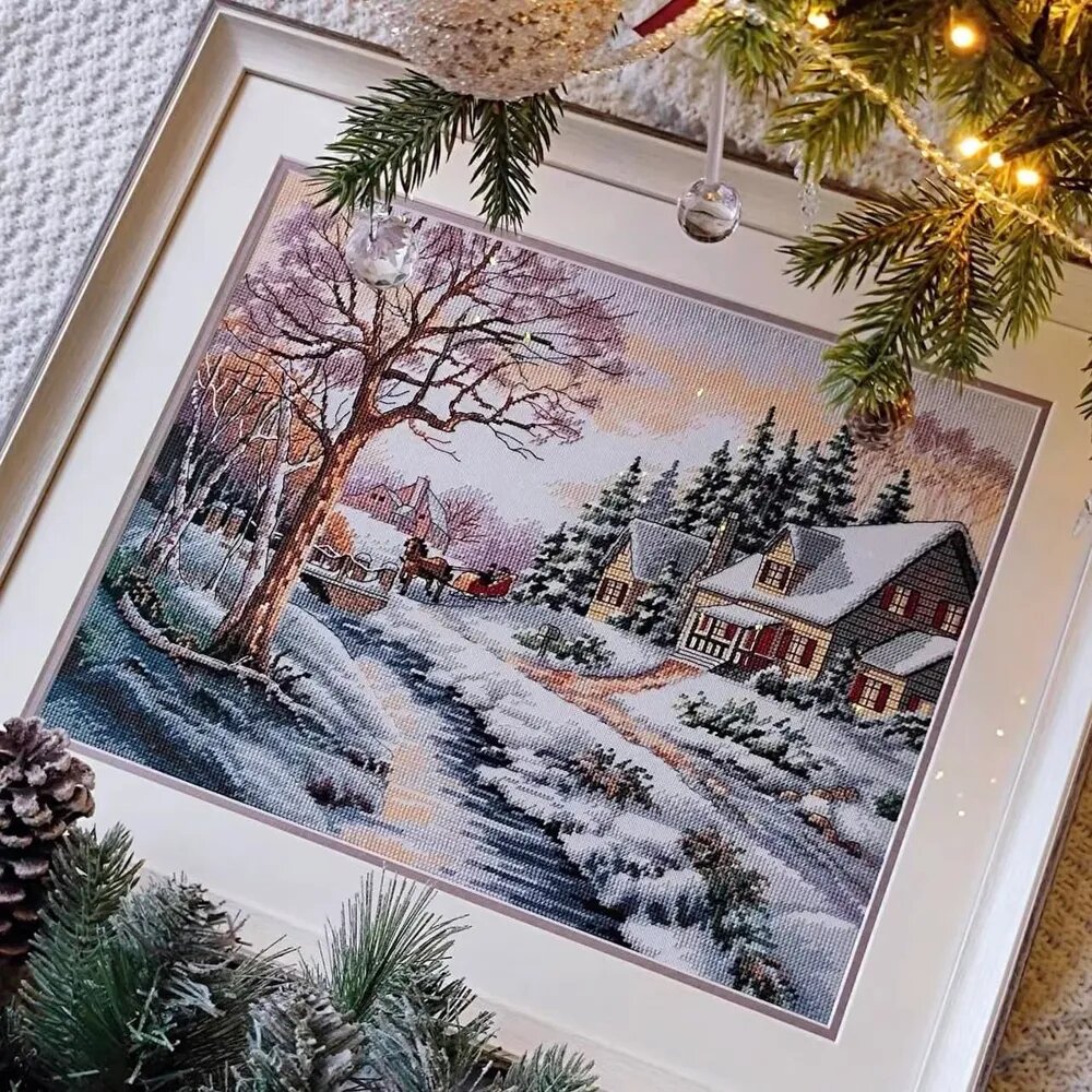 Набор для вышивания Набор для вышивания крестиком-DIMENSIONS 13691 - Winter cabin "Зимняя хижина" 36x28cm