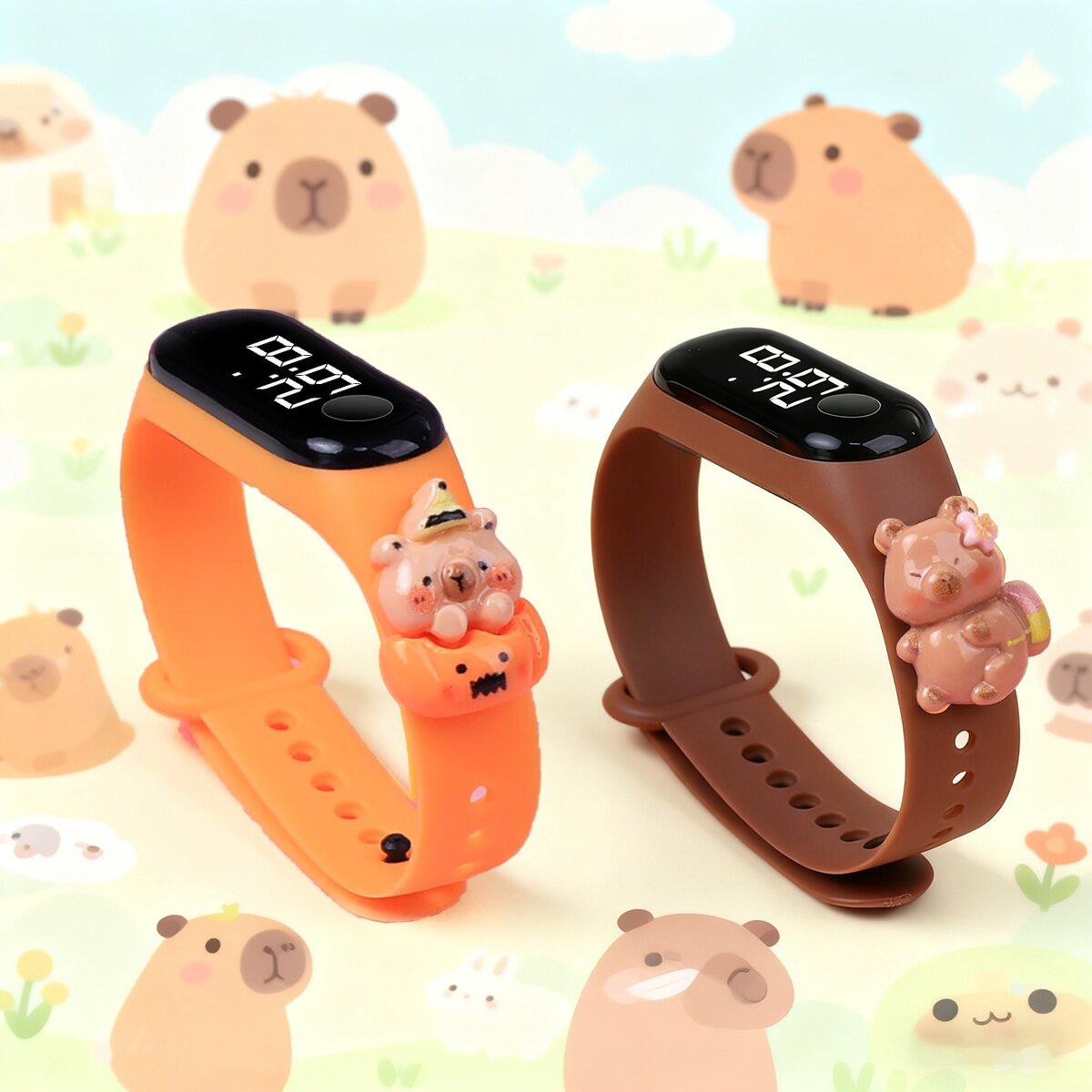 Детский набор с капибарой из 2 предметов: часы, маленький подарок
