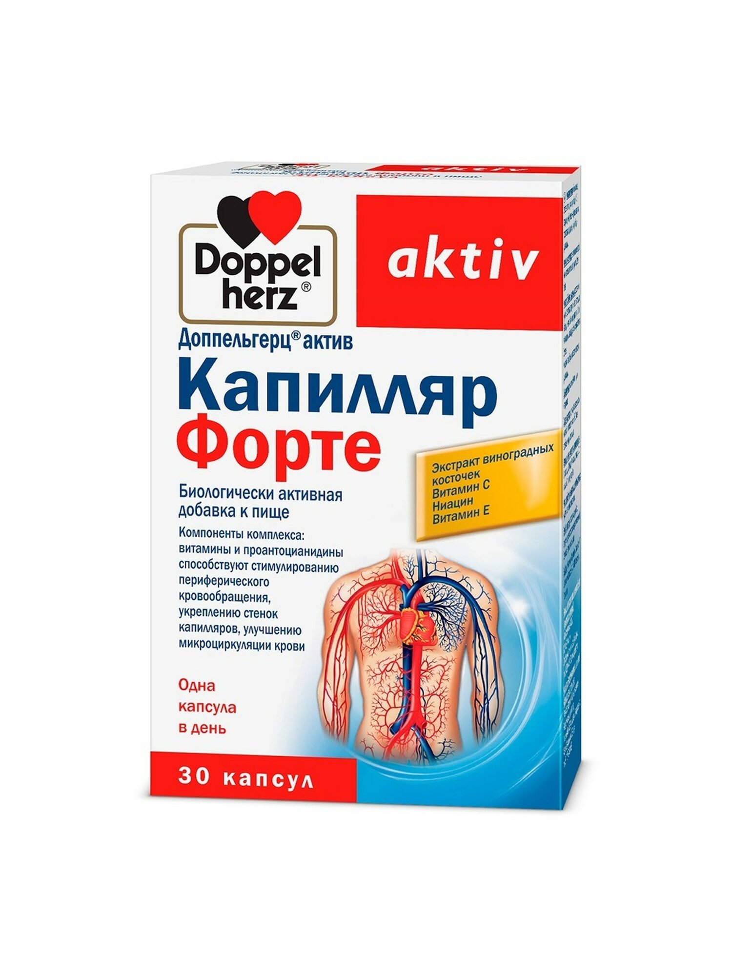 Доппельгерц актив капилляр форте N30 капс ПО 560МГ — Капсулы массой 560 мг - 30 шт в уп.