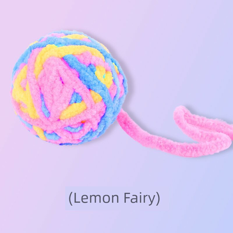 Лимонный Сприт Котячий Шарик с Волнистым Волокном - Увлекательная игрушка для котят, Одна штука, Нетоксичный материал
