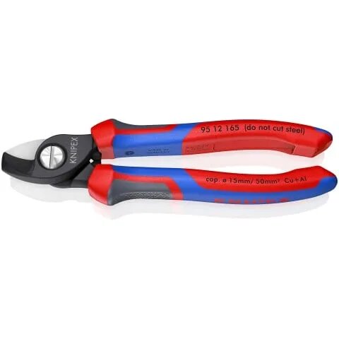 KNIPEX Ножницы кабельные 95 12 165, 165 мм, для меди и алюминия, чистый рез