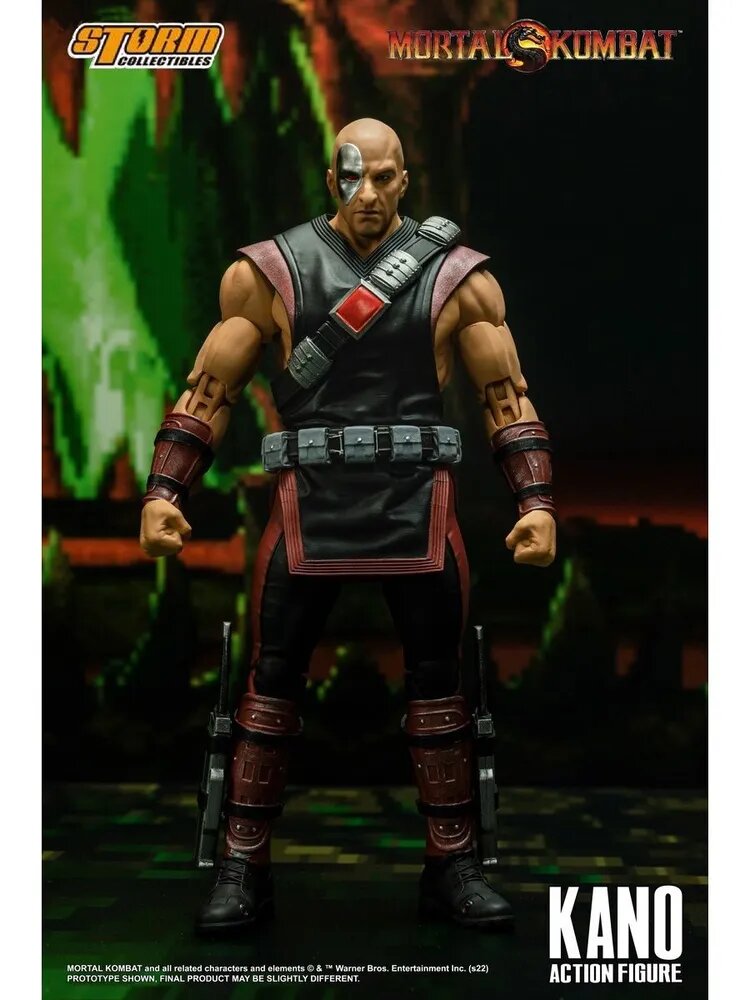 Фигурки-Mortal Kombat; Storm Collectibles: Kano (Кано) (1/12)-Мортал Комбат