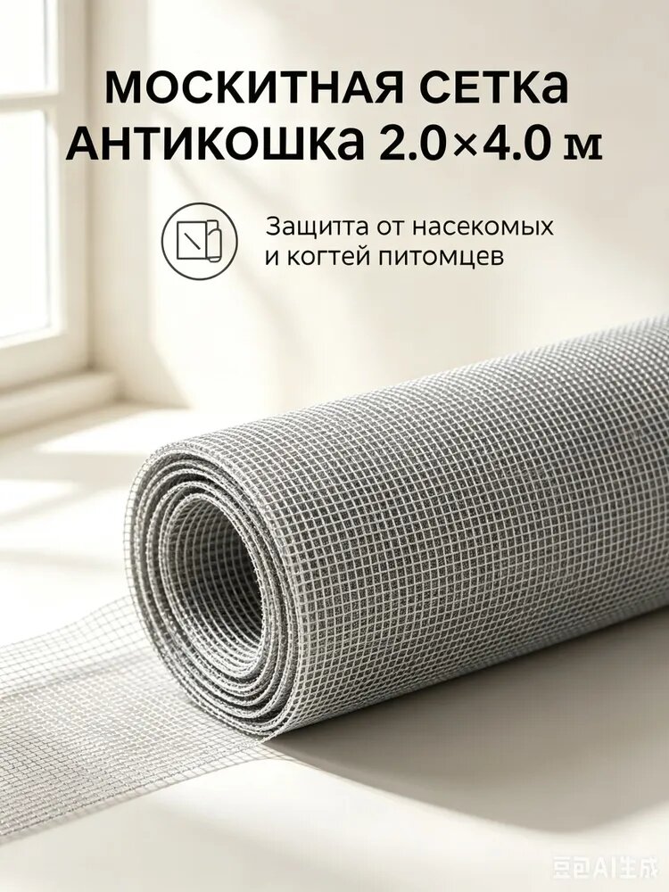 Москитная сетка 2х4 м, высокопрочная, устойчивая к царапинам, от комаров, используется для окон и балконов, для домашнего использования, проста в установке