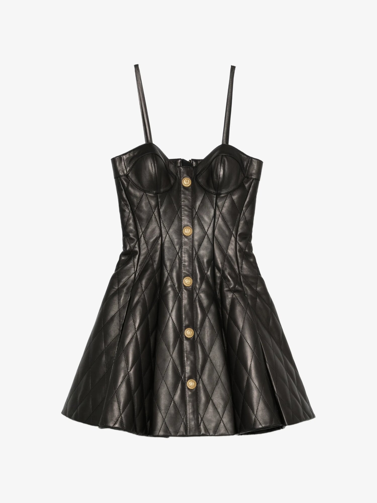Платье Quilted leather mini dress