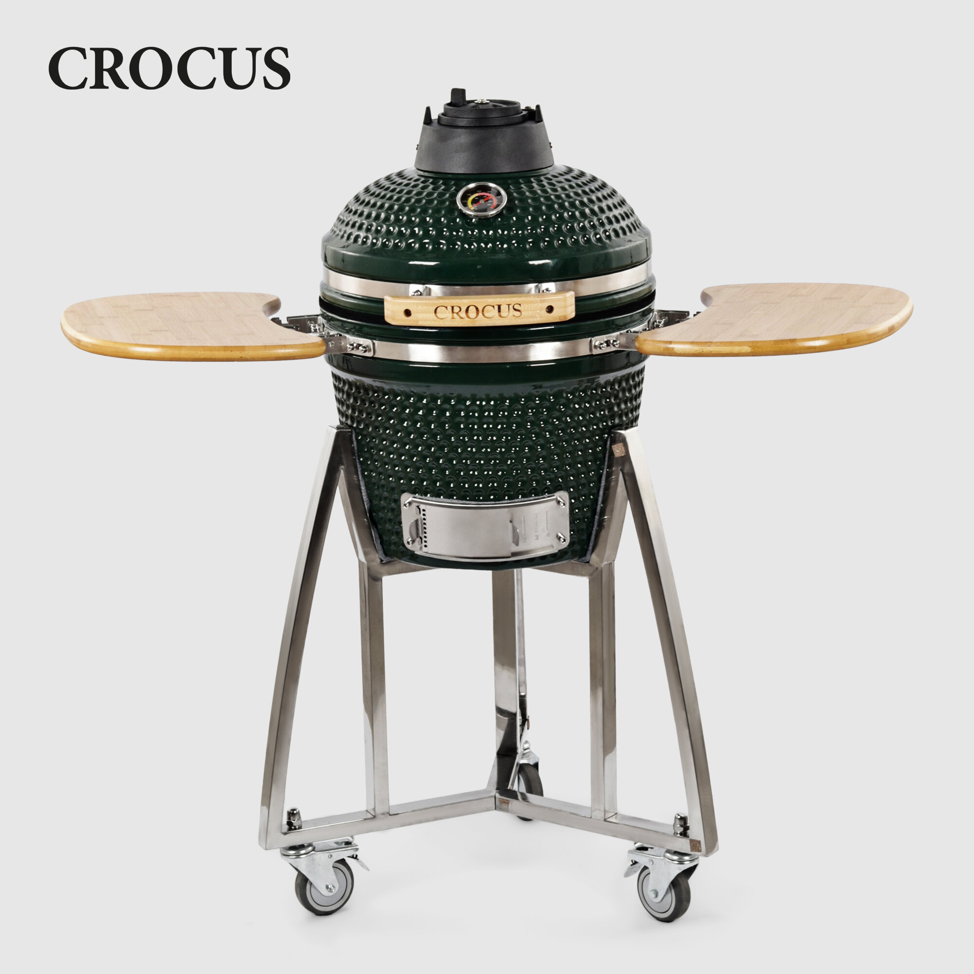 Гриль угольный камадо Crocus 40,5 см/16 дюймов классический зелёный 40х57х97,5 см